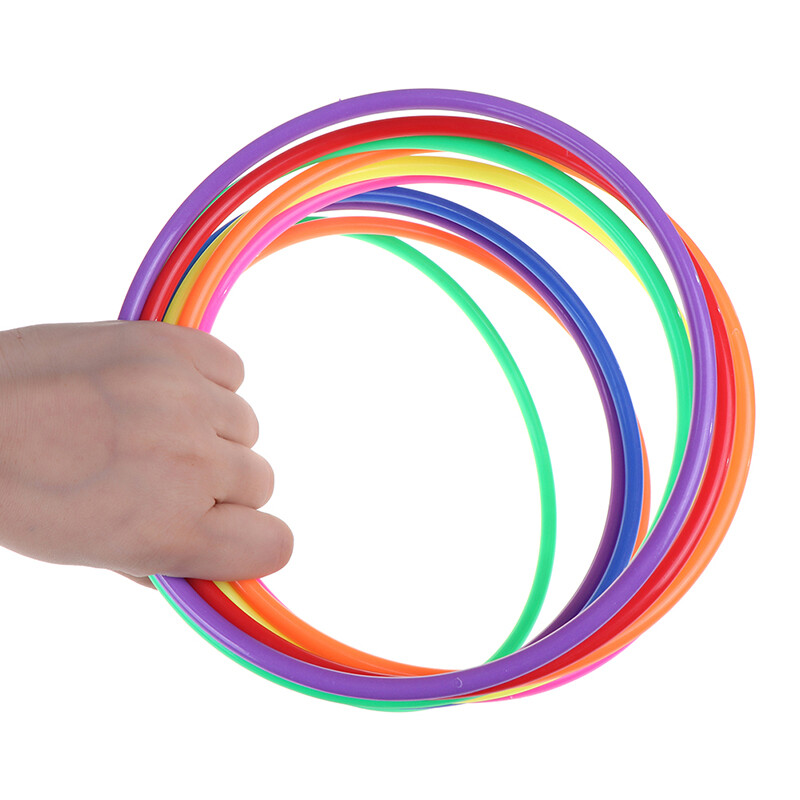 5 Pcs 18CM Colorful Plastic Hoopla Ring Toss Circle Set Educational Toy ...