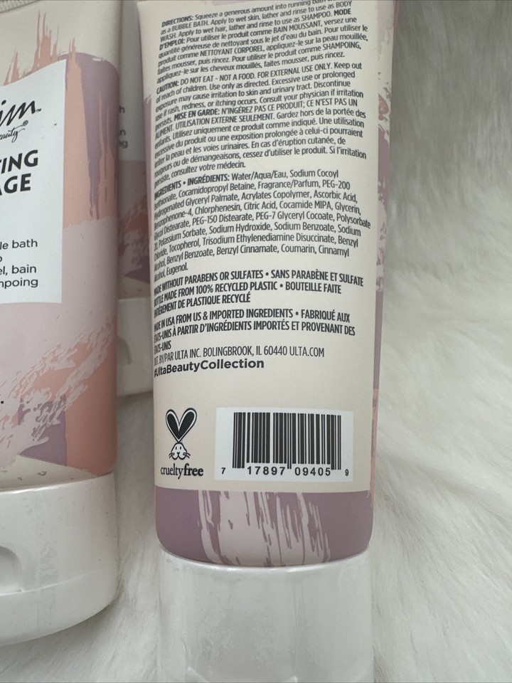 4X WHIM Ulta Beauty Frosting Glacage Body Wash,Bubble Bath, Shampoo 2fl ...