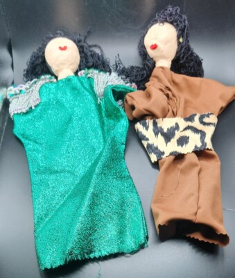 Vintage Handmade Puppets Paper Mache Head Set Of 2 | eBay