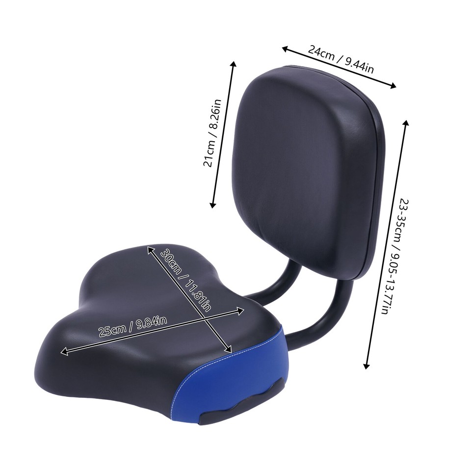 Comfort Bike Seat with Backrest Saddle Bicycle Tricycle Seat Cushion w ...