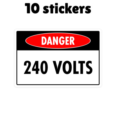 240 Volts Danger Safety Sign Sticker Label Fade & Waterproof Vinyl | eBay