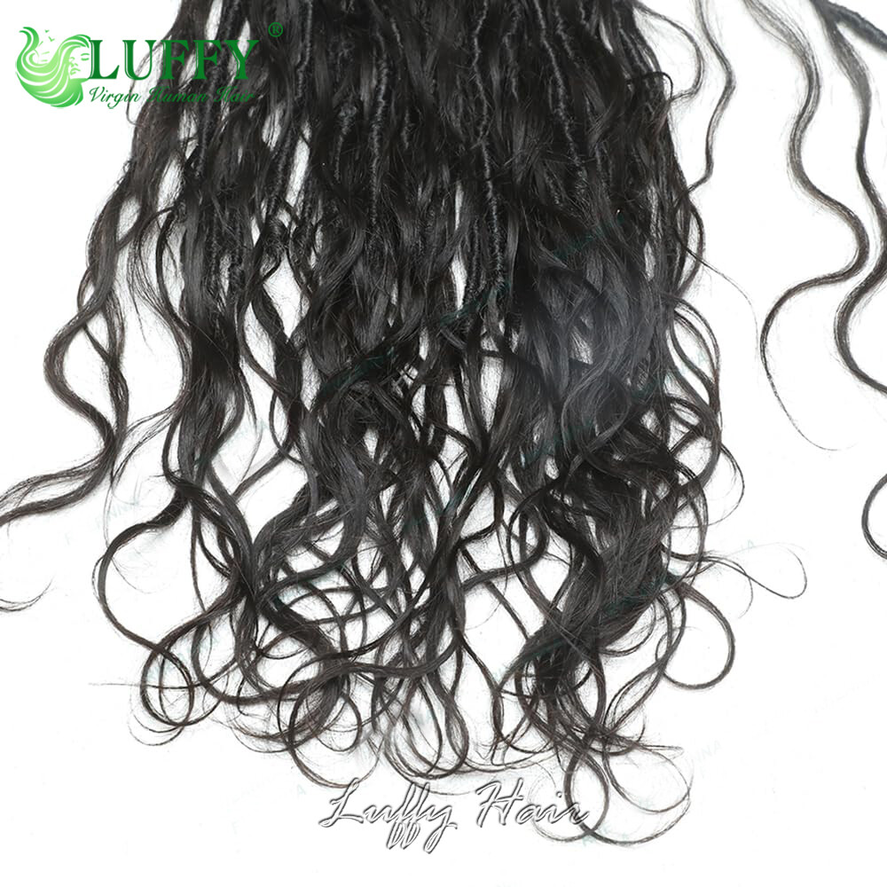 Boho Locs Human Hair Body Wave Crochet Locs Hair Extension Pre Looped ...