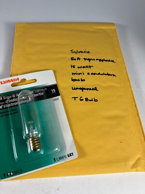 Sylvania – 15T6/BL – Exit Sign & Appliance T6 Bulb 15W (Unopened) | eBay