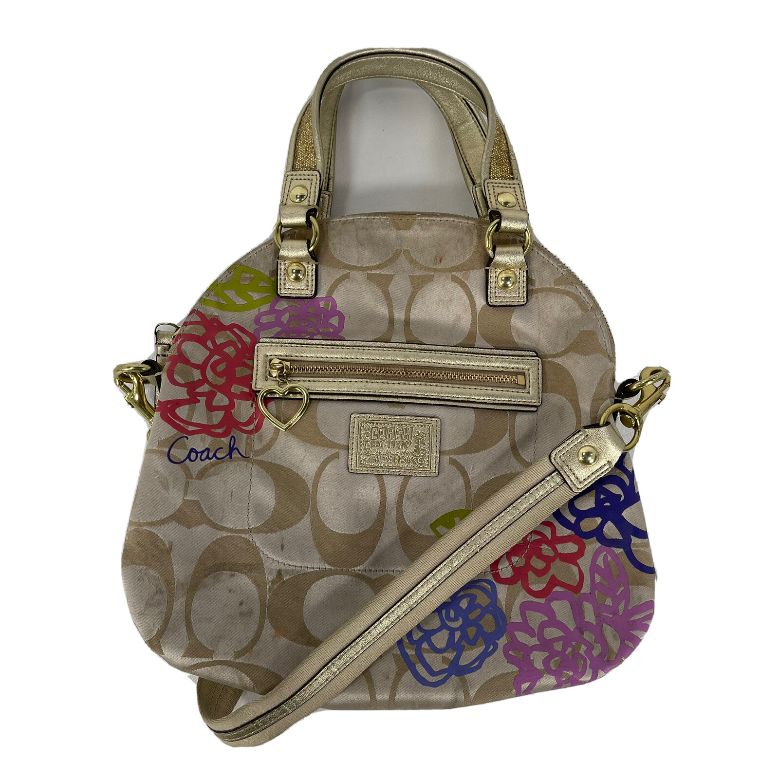 Coach+Signature+Poppy+Daisy+Floral+Applique+Crossbody+Flowers+F22323 ...