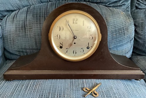 Antique Early 1900s Seth Thomas Mantle Clock Chime Wood Case with Key ...