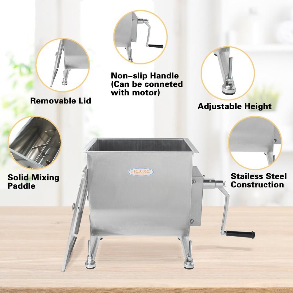 Hakka Manual Meat Mixer Stainless Steel 15/30/45/60/85/90LBS Meat ...