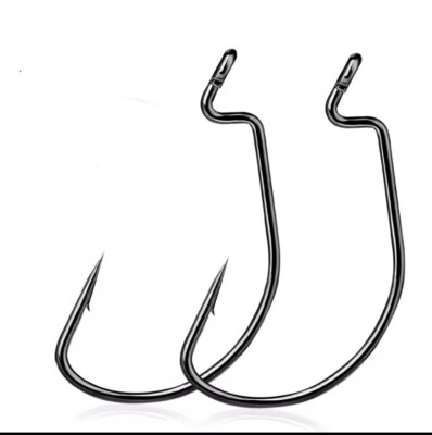 Sea Fishing Wide Gape Offset Worm Hooks Soft Lure Weedless Hooks | eBay UK