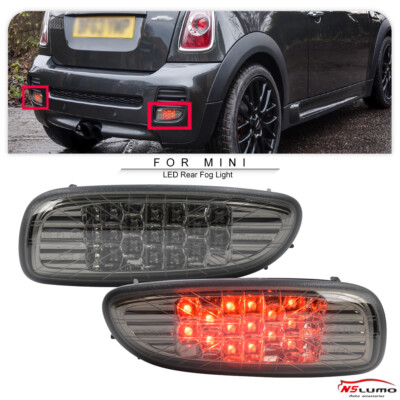 For 06-15 Mini Cooper JCW R56 R57 R58 R59 Coupe Smoked Bumper Red LED ...