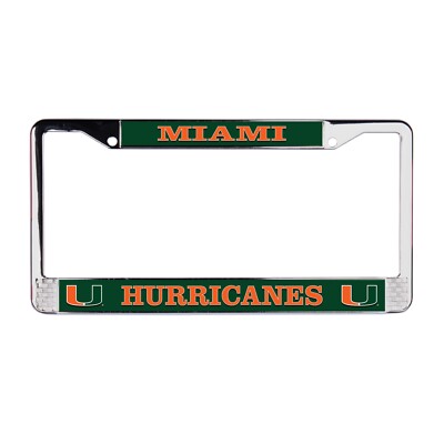 Miami Hurricanes NCAA Chrome License Plate Frame Cover for Car-Truck ...