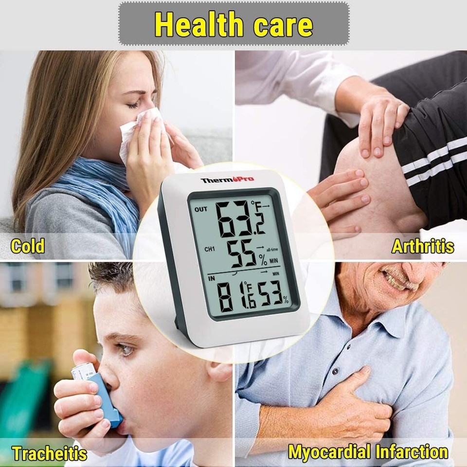 TP60S Digital Hygrometer Indoor Outdoor Thermometer Wireless ...