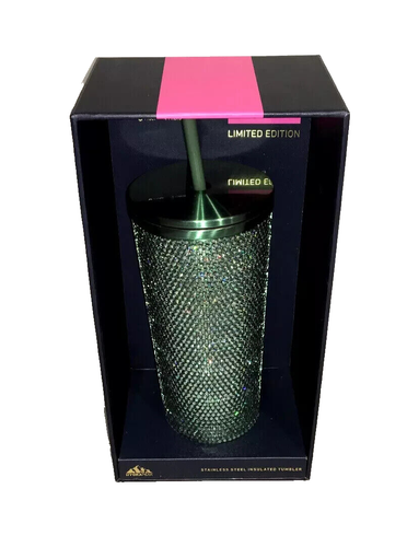 HYDRAPEAK TEAL RHINESTONE STAINLESS STEEL TUMBLER LIMITED EDITION FREE ...
