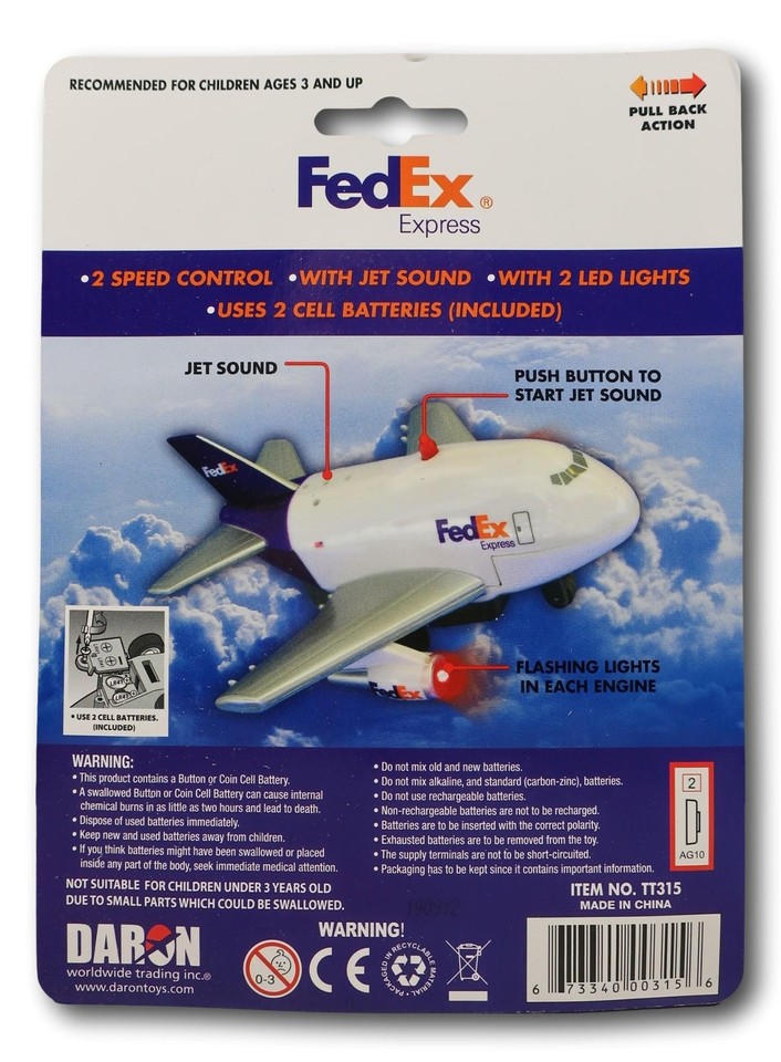 FedEx Express Toy Jet Plane with Sound and Lights - Sealed Package with ...
