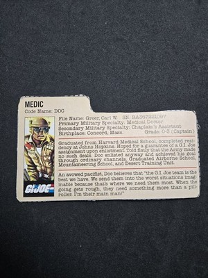 gi joe doc 1983 file card | eBay