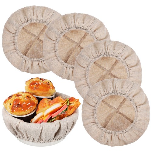 4 Pcs Bread Basket Cloth Cover Baking Liners Linen Banneton Covers ...