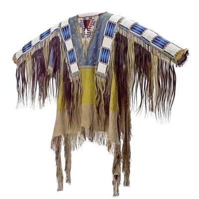 Old American Beaded Fringes Powwow Regalia Red Cloud's War Shirt | eBay