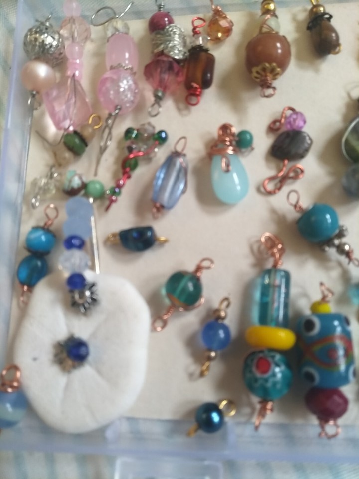 Huge Lot Of 50 Handmade Glass & Gemstone Jewelry Making Bead Drop ...