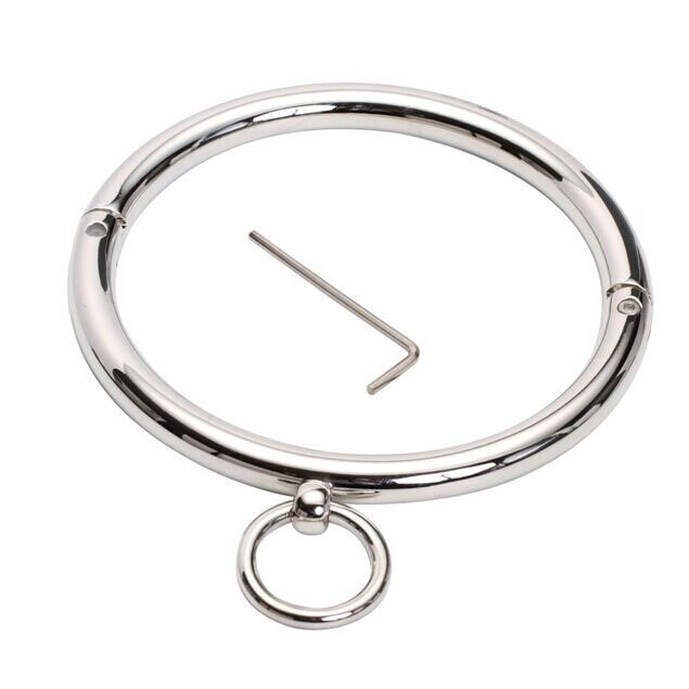 Bondage Locking Neck Collar Metal Steel Choker BDSM Slave for Restraint ...