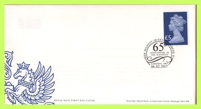 G.B. 2017 £5 lg Machin Definitive on u/a Royal Mail First Day Covers ...