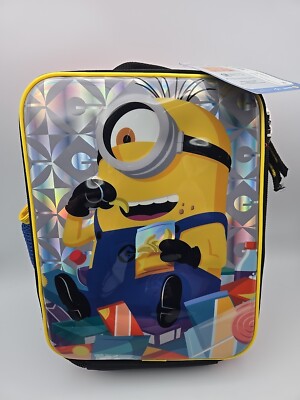 Despicable Me 4 Movie Minion Stuart 9.5" School Lunch Box Bag Snack ...
