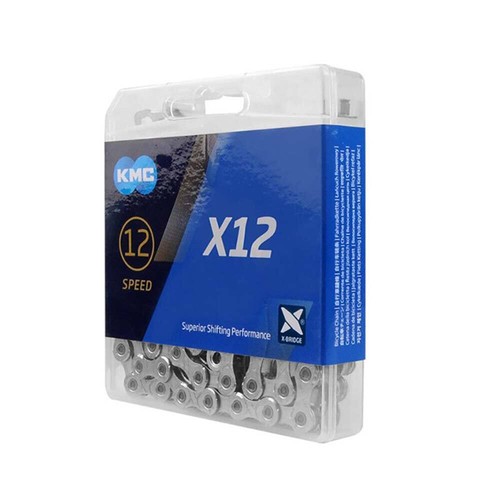 KMC X12 12-Speed Road / MTB Bike Chain Bulk 126L Silver fits SRAM ...