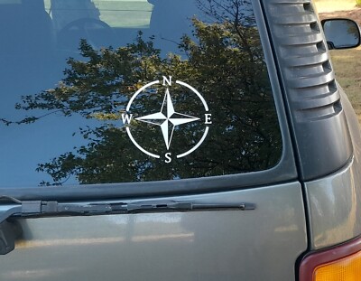TRIBAL COMPASS ROSE NAUTICAL STAR CAR WINDOW VINYL DECAL Patriotic 5X5 ...