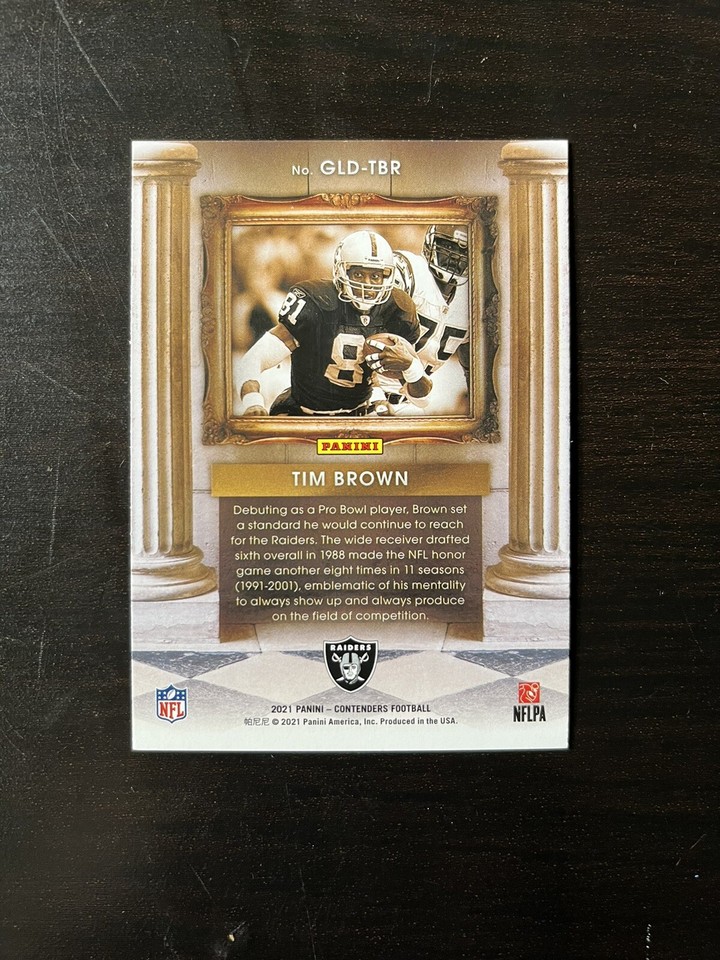2021 Panini Contenders Tim Brown HOF Gladiators GLD-TBR Oakland Raiders ...