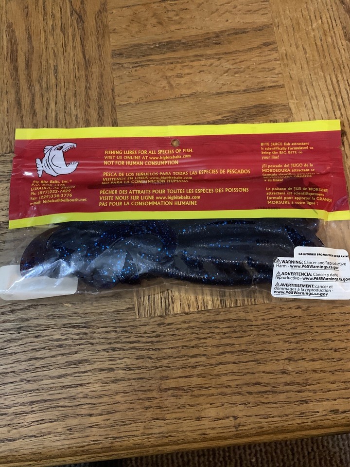 Big Bite Baits Kriet Tail Worm Blue Fleck | eBay
