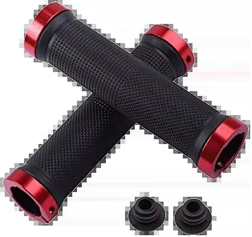 Bicycle Rubber Grips Alloy Lock Non-Slip Rubber Bicycle Handlebar Grips ...