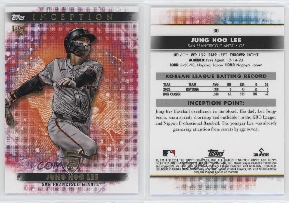 2024 Topps Inception Jung-Hoo Lee Jung Hoo Lee #30 0v33 | eBay UK