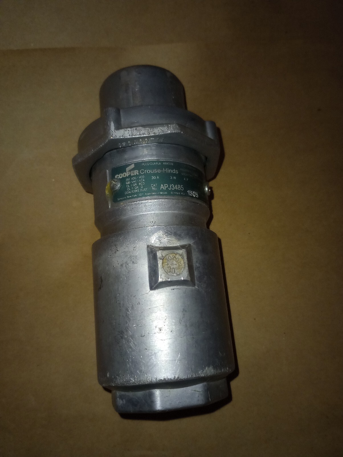 NEW GENUINE COOPER CROUSE-HINDS APJ3485 SLEEVE PLUG 30 AMP 4 POLE 3 ...