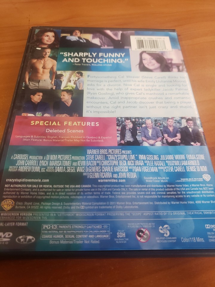 Crazy, Stupid, Love. (DVD, Widescreen 2011) Steve Carell Ryan Gosling ...