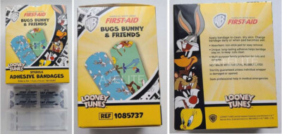 FIRST AID Bugs Bunny & Friends Kids Strip Bandages 3/4"x3" 100/BX ...