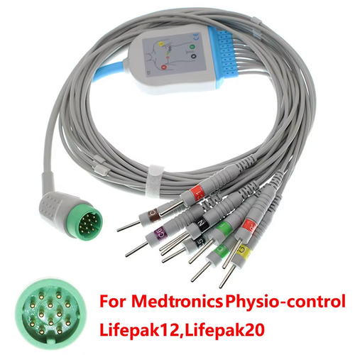 Medtronics Physio Control Lifepak 12 Leads ECG Cable AHA/IEC | eBay