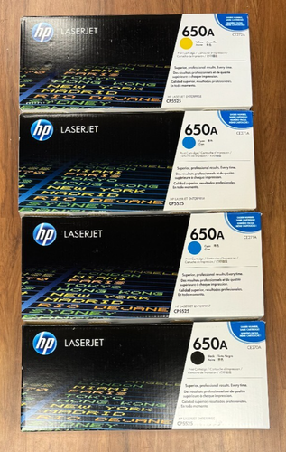 Lot of 4 x New OEM Genuine HP 650A LaserJet Toner Toners Cartridges | eBay