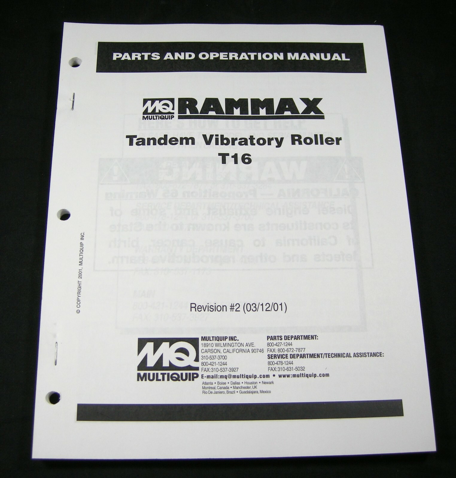 Rammax Tandem Vibratory Roller T16 Parts Operation Owners Manual Book ...