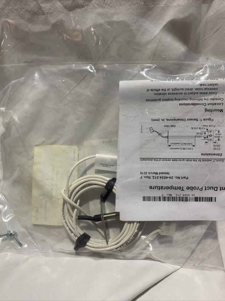 Johnson Controls 4”Duct Probe Temperature Sensor w/ 1k Nickel Sensor ...