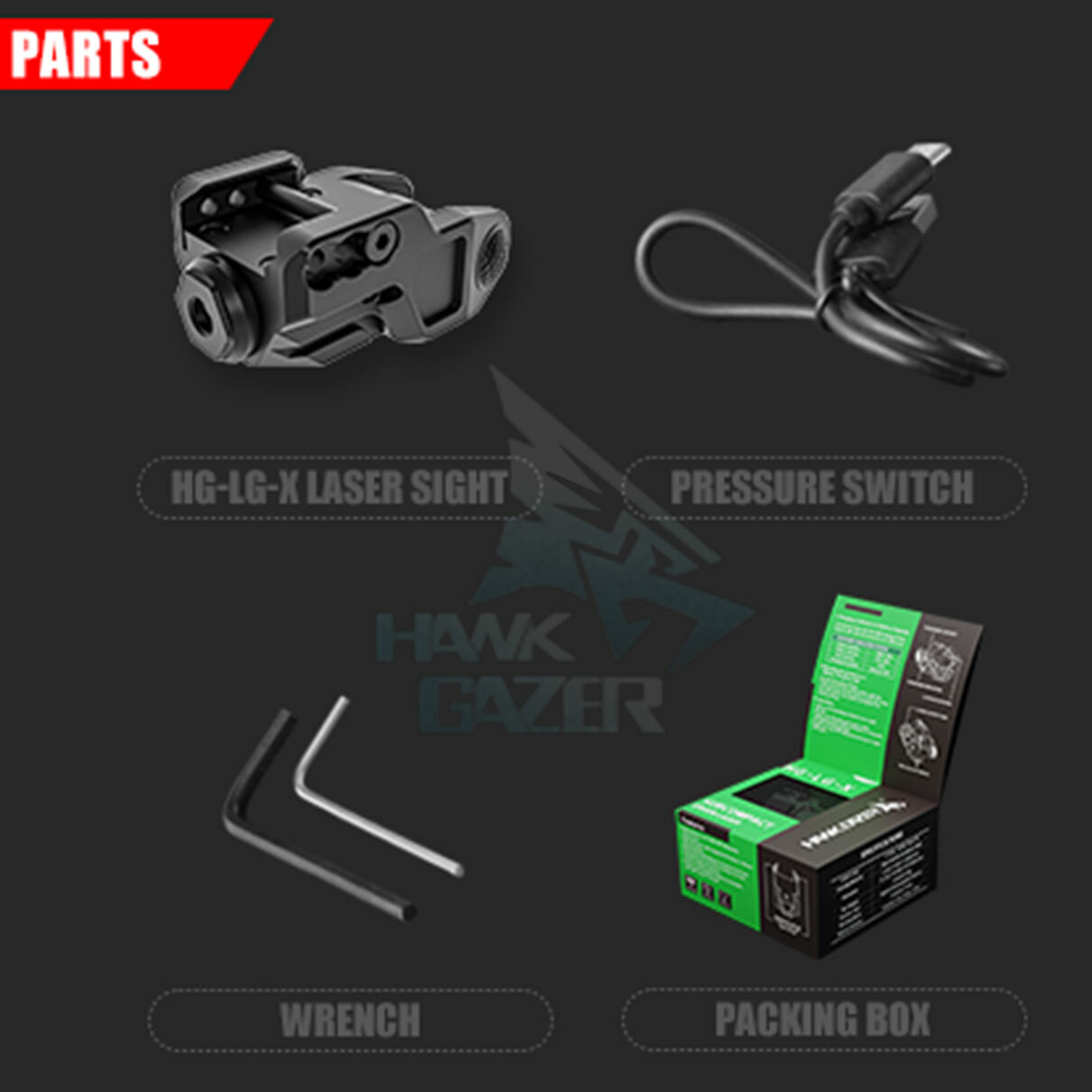 Hawk Gazer LG-X Rechargeable Green Laser Sight for Subcompact Pistols ...