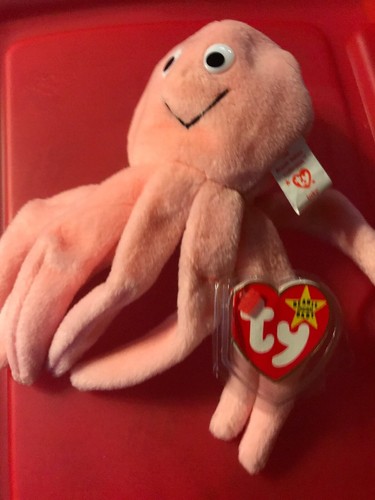 Rare TY Beanie Baby INKY The Pink Octopus 1994 RETIRED PVC Pellets ...