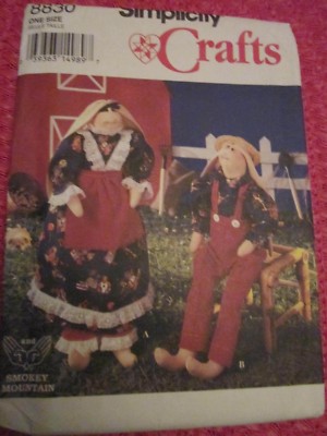 SIMPLICITY 8830 17" STUFFED RABBIT DOLL & DOLLS CLOTHES BUNNY CRAFT ...