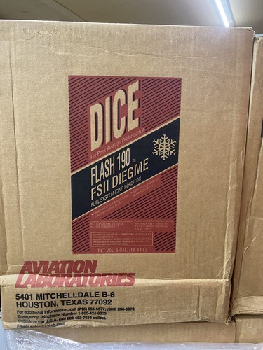 diethylene glycol 100% 5 gallon Dice Flash 190 FSII diegme fuel system ...
