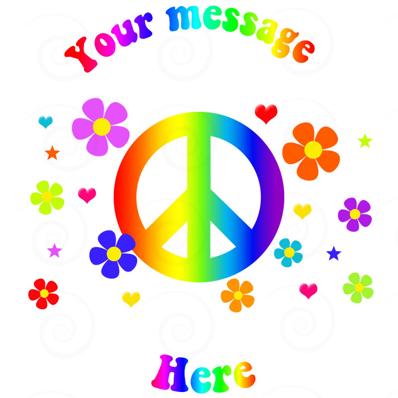 HIPPIE PEACE SIGN Image Edible frosting cake topper decoration | eBay