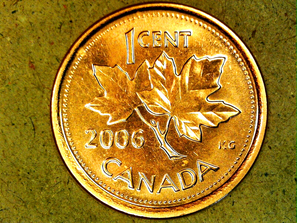 2006 Canada Cent BU Red Magnetic RCM Logo Queen Elizabeth II Canadian ...
