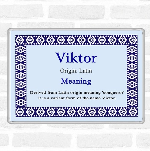 Viktor Name Meaning Jumbo Fridge Magnet Blue | eBay