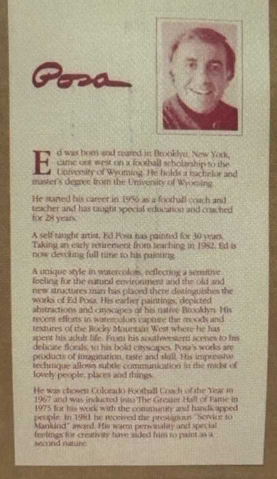 ED POSA VINTAGE TRAILS NATIVE SIGNED FRAMED MATTED REPRODUCTION PRINT ...