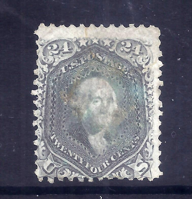 US Stamp - #70b - USED - 24 cent Washington steel blue Issue - CV $825 ...