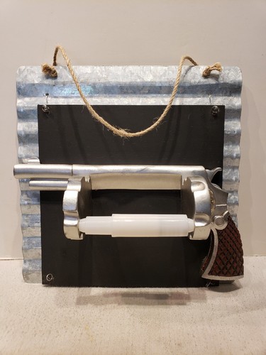 Revolver Six Shooter Gun TOILET PAPER HOLDER Cowboy Western Country ...
