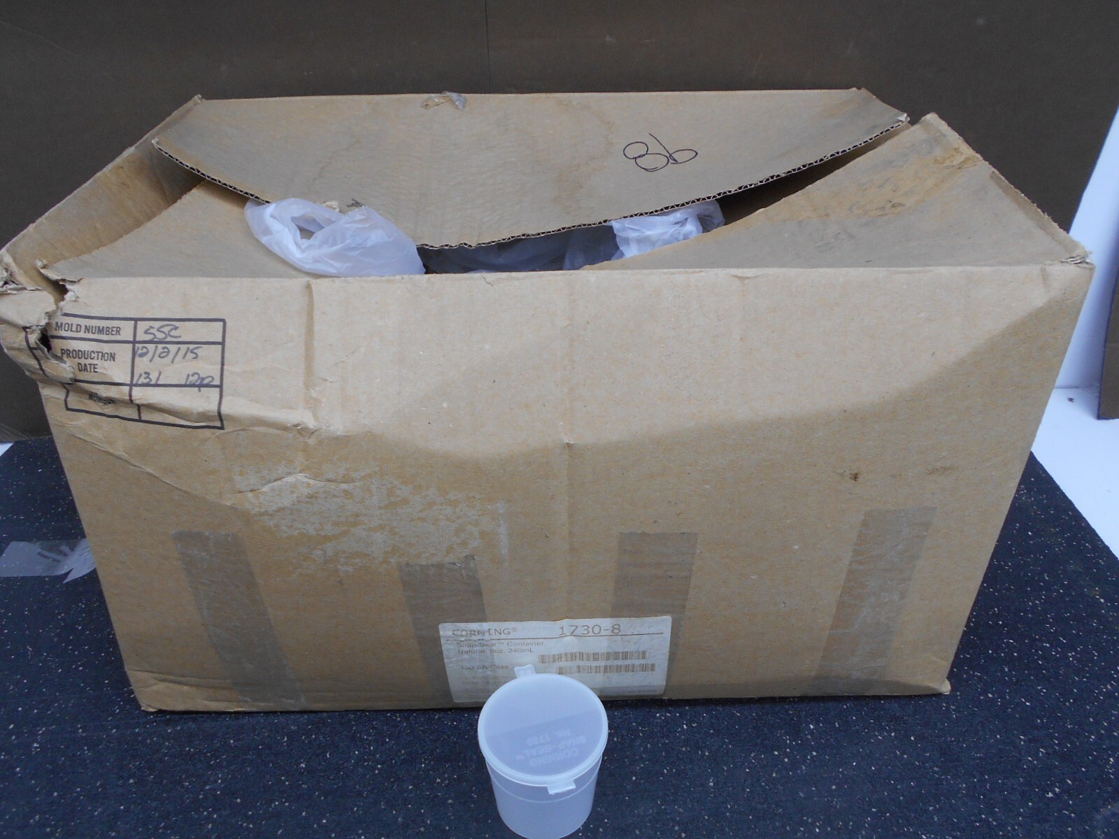 CORNING 240mL SNAP SEAL SAMPLE CONTAINERS 1730 8 POLYPROPYLENE BOX OF ...