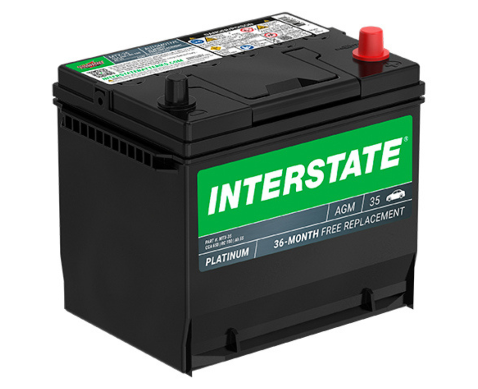 Interstate Batteries Automotive AGM Battery Group Size 35 12V 55Ah ...