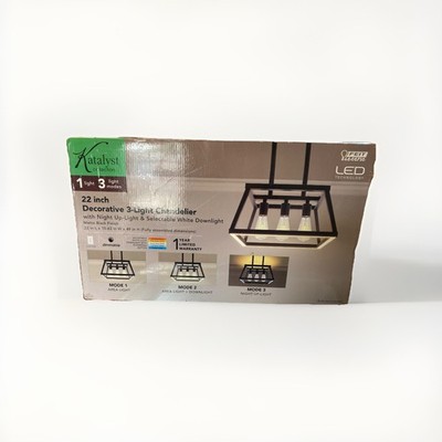 Katalyst 60W 3-Light Matte Black Adjustable CCT Integrated LED ...