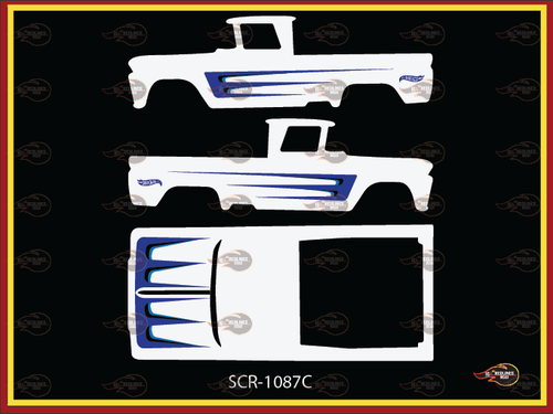 1/64 '62 Chevy Truck "Blue Rake" Decal SCR-1087C | eBay